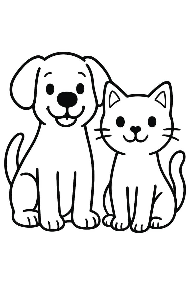 Coloring Pages Dog And Cat: 7 Fun Designs For Kids And Adults