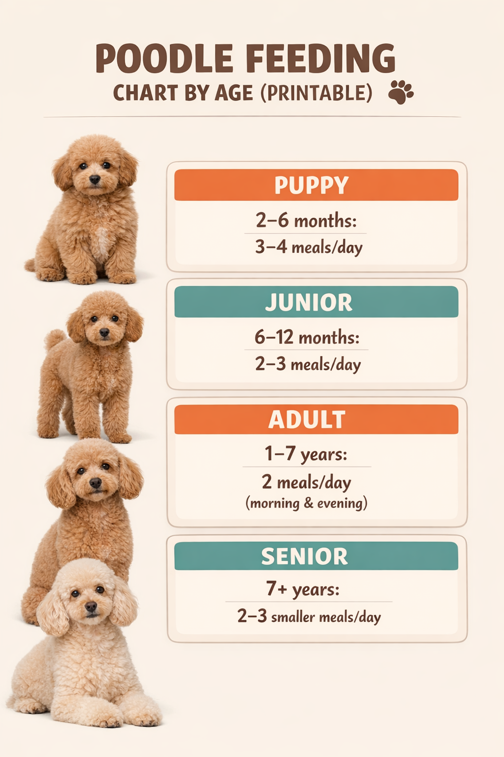 Poodle Feeding Chart By Age (Printable)